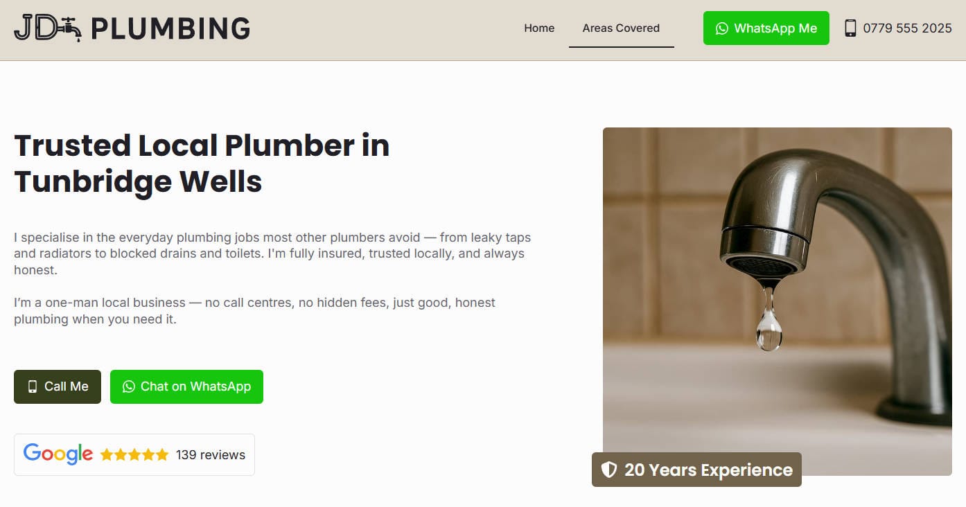 Trusted Plumber in Tunbridge Wells | JD Plumbing